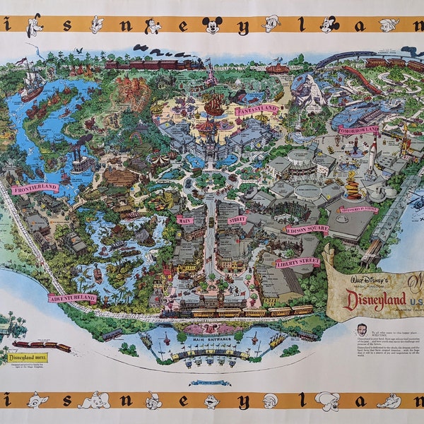 Vintage Map of Disneyland - Etsy