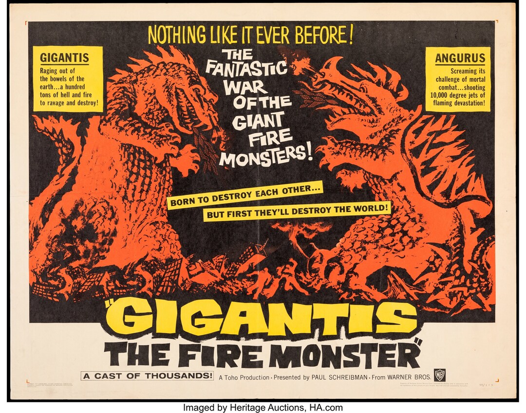 Gigantus the Fire Monster - Original Movie Poster - 1959 - Etsy