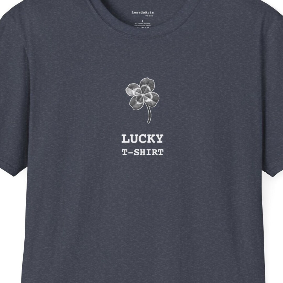 Lucky T-shirt With Shamrock Unique B&W Design With Retro Vintage Font so You Can Feel Lucky All ...