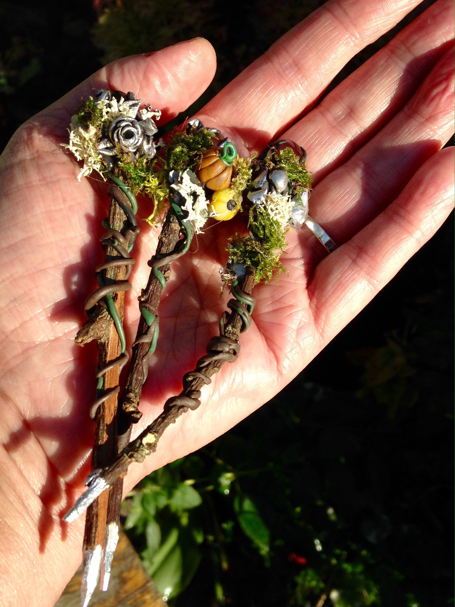 Gorgeous Small and 12th Scale Wands, Handmade With Real Moss,clay Vines ...