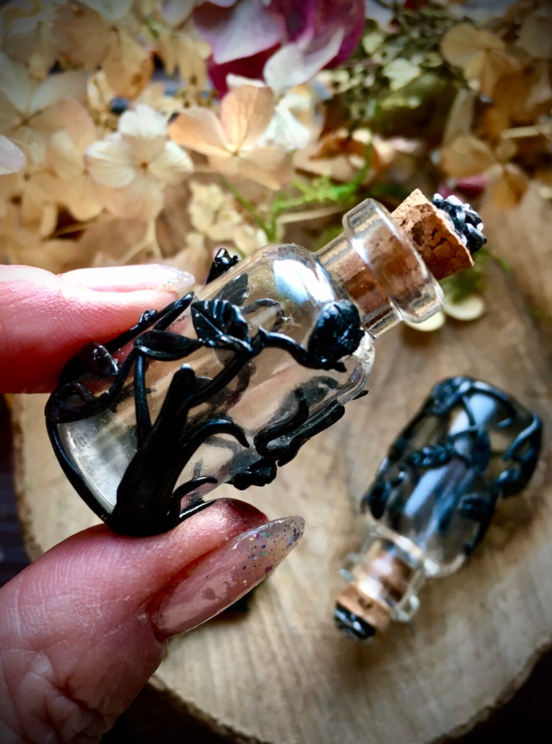 Tiny Rose Gothic Potion Bottle/jar Gift for Witches Spells,herbs,oils ...