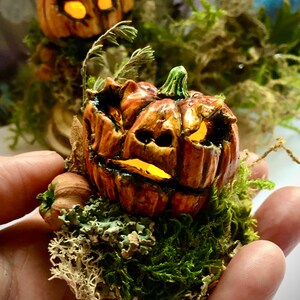 Ooak Light up Flickering Miniature Pumpkin/jack O Lantern Halloween ...