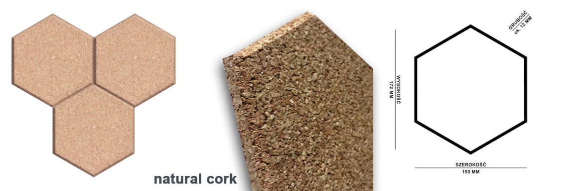 Set of 3 Cork Hexagonal Tiles for Walldecor / Natural Cork / - Etsy