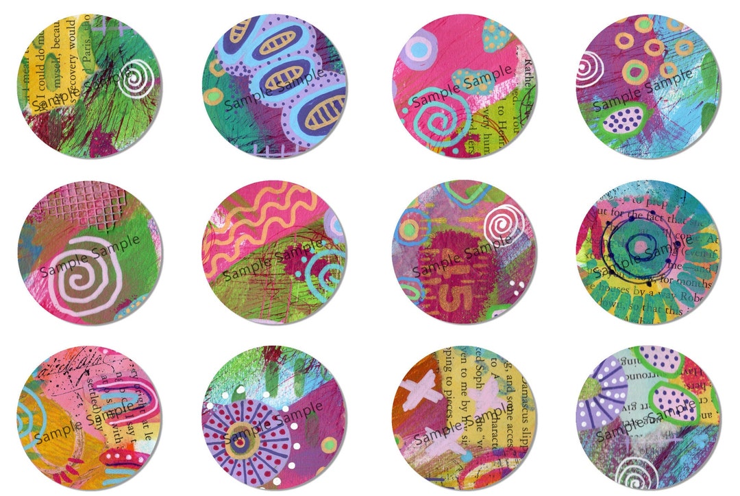 Circle Collage Sheets | Art Journaling Fodder | Circle Art | Digital ...