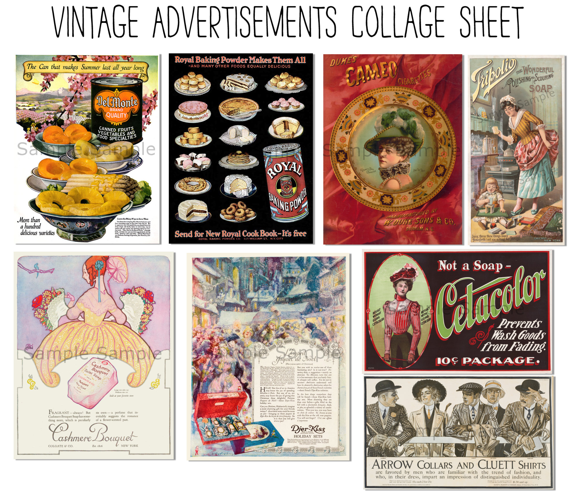Vintage Advertisements Collage Sheet Digital Download - Etsy
