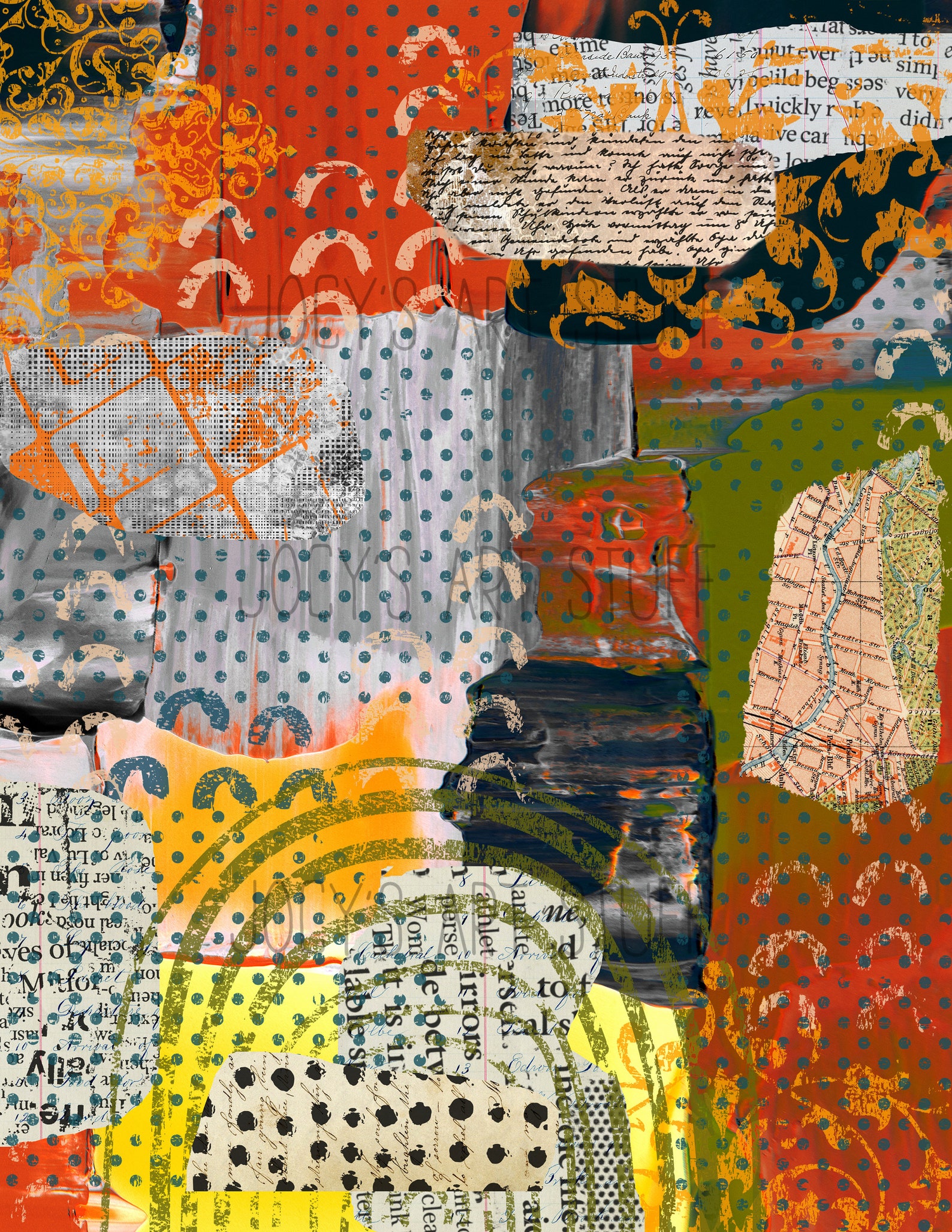 Digital Collage Backgrounds | Collage Tear Sheets | Printable Papers ...