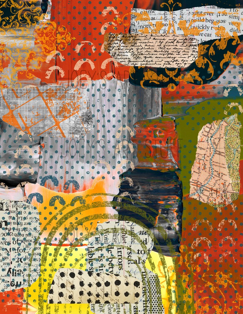 Digital Collage Backgrounds | Collage Tear Sheets | Printable Papers ...