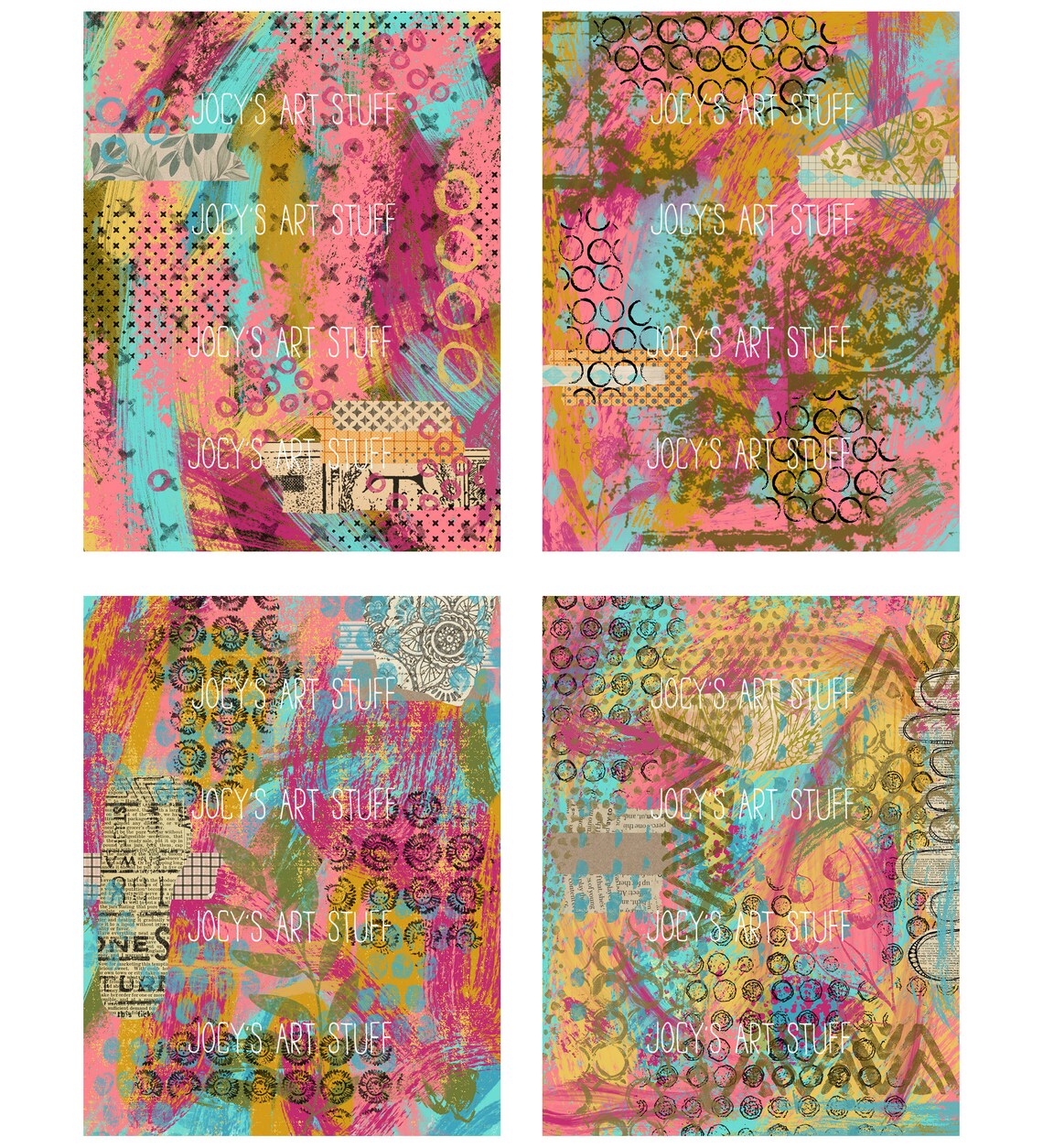 Digital Collage Backgrounds Collage Tear Sheets Printable Papers ...