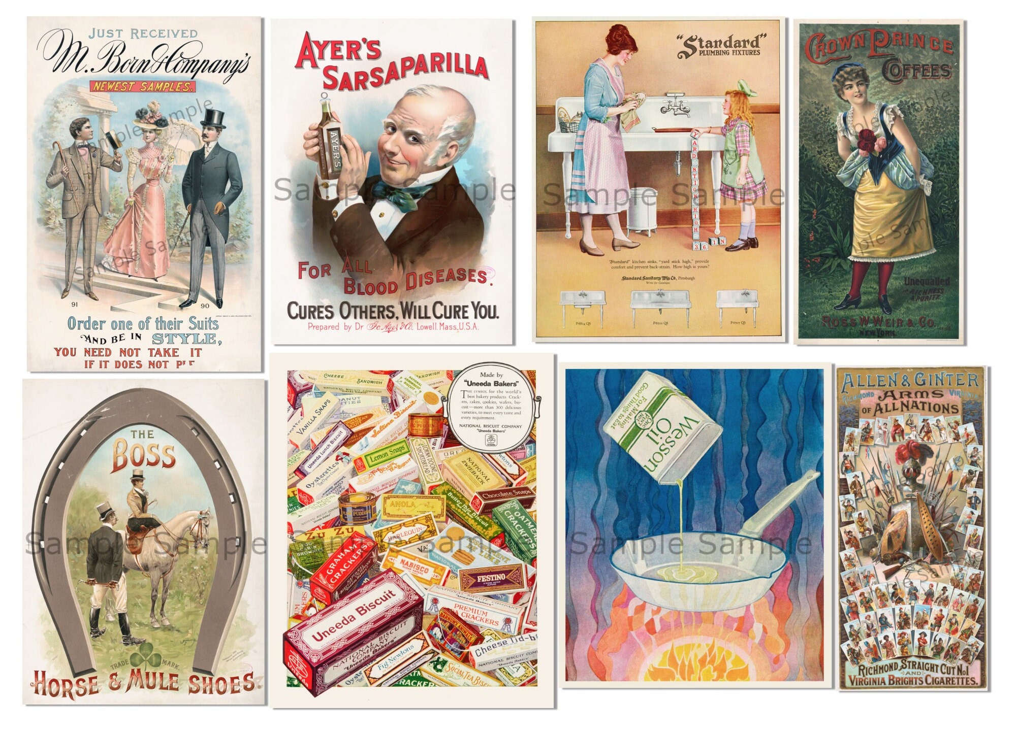 Vintage Advertisements Collage Sheet Digital Download Printable Group 2 ...