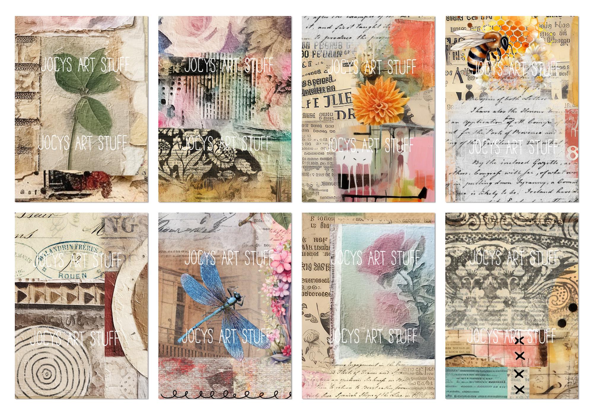 ATC Sized Collage Sheet, Snippets of Things ATC, Digital Download ...