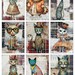 Offbeat Cats ATC Sized Collage Sheet, Digital Download, Junk Journal ...
