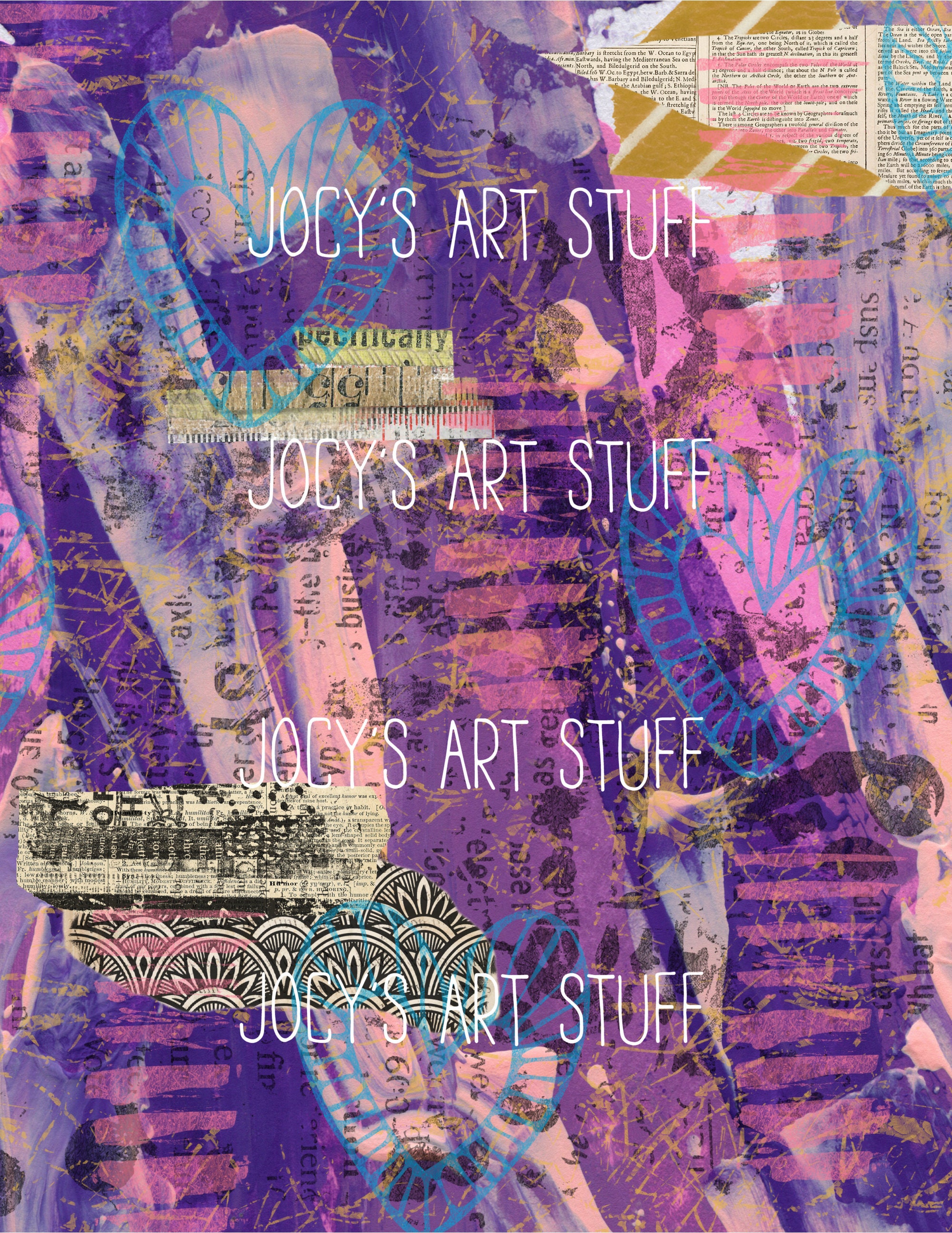 Digital Collage Backgrounds, Collage Tear Sheets, Printable Papers ...