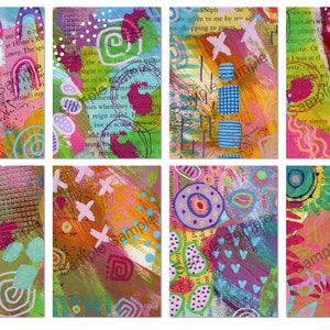 ATC Sized Mixed Media Collage Sheets | Decorative Backgrounds | Instant ...