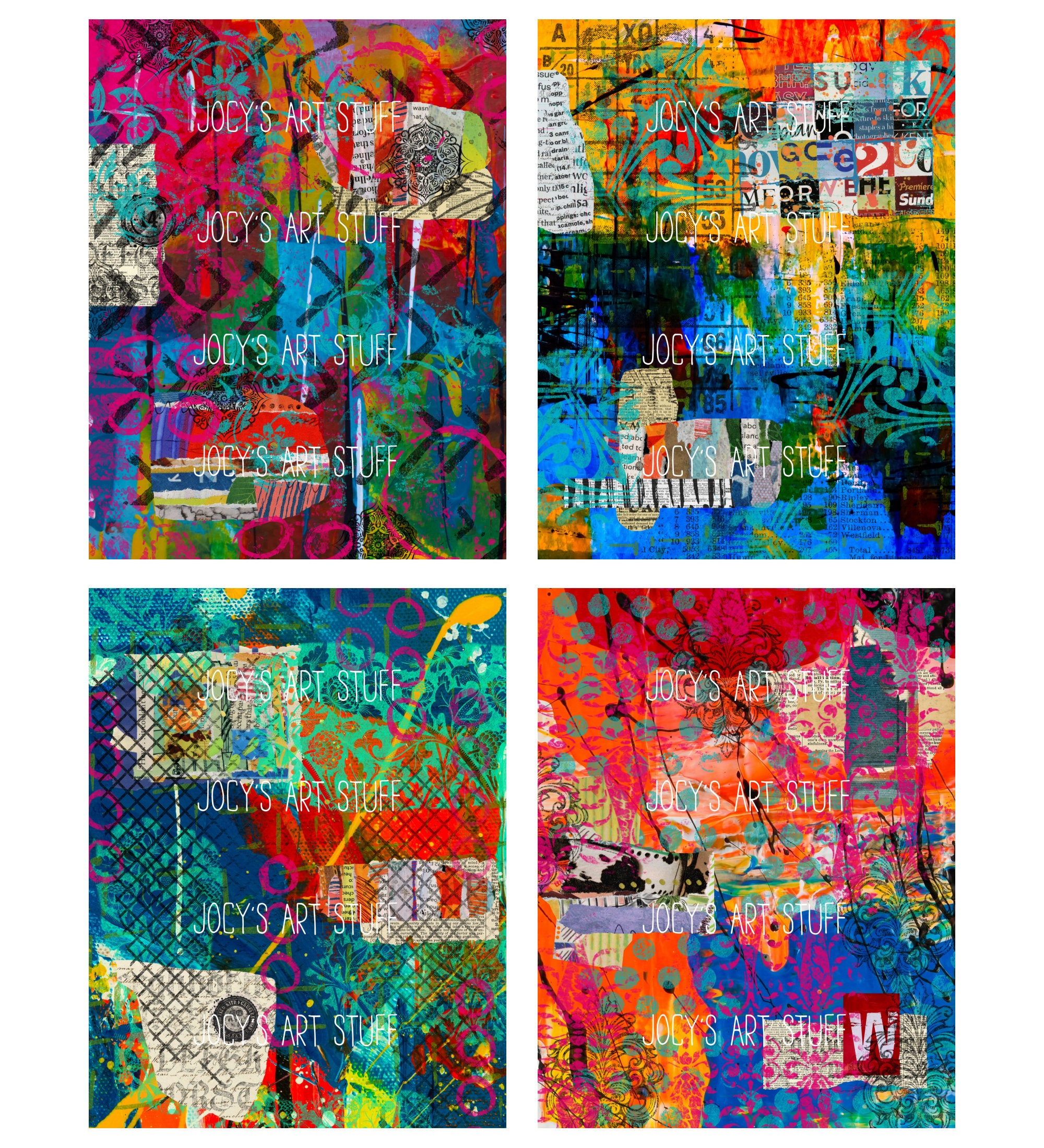 Digital Collage Backgrounds, Collage Tear Sheets, Printable Papers ...