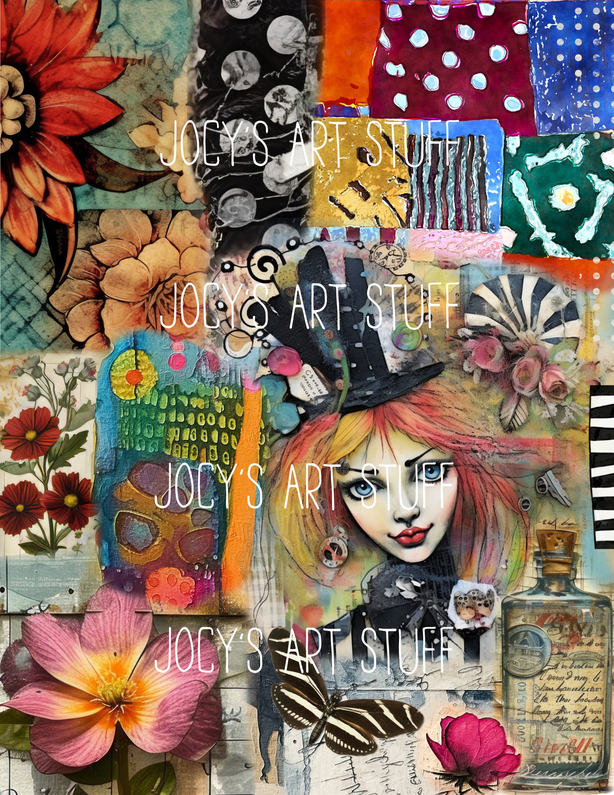 Digital Collage Backgrounds, Collage Tear Sheets, Digital Download ...