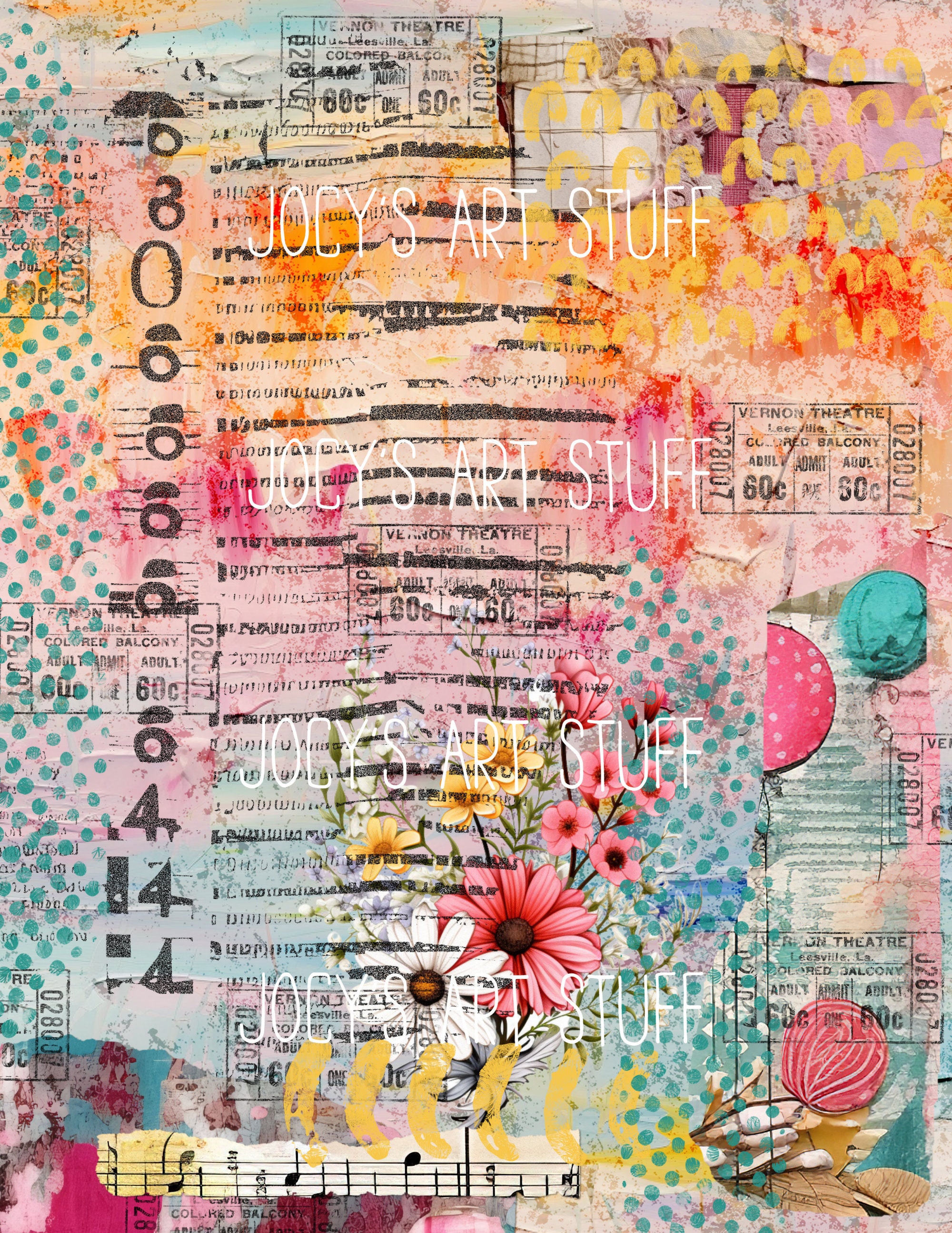 Digital Collage Backgrounds, Collage Tear Sheets, Printable Papers ...