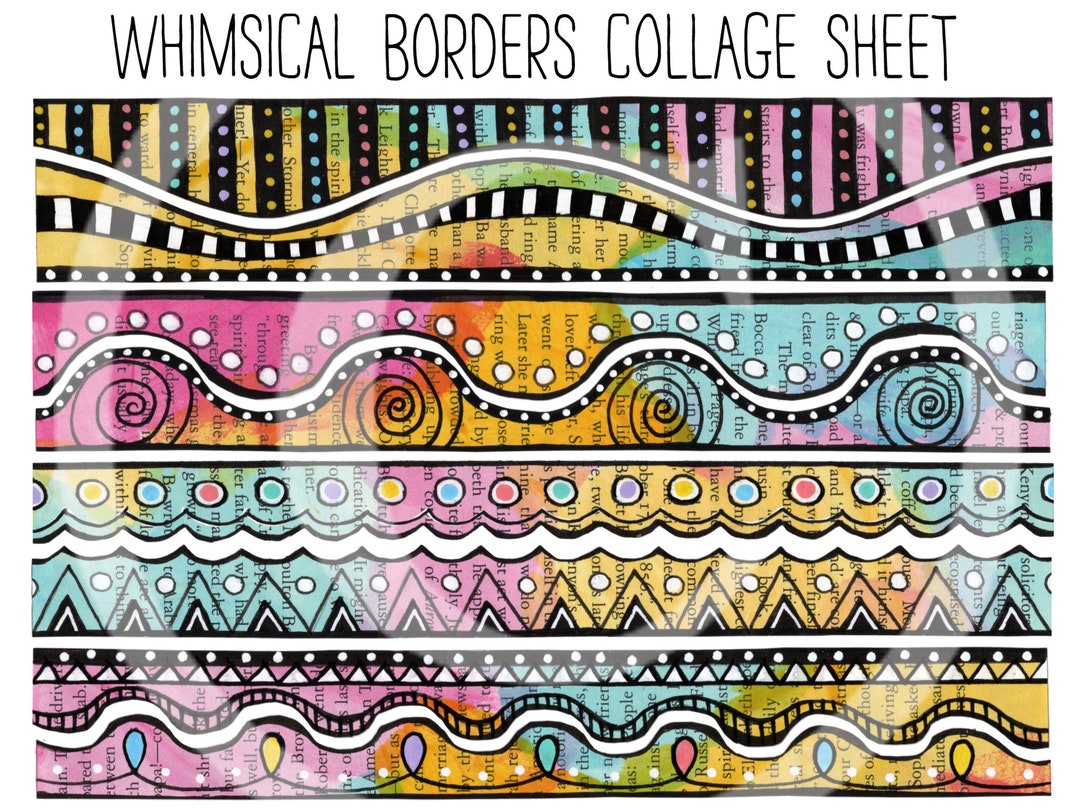Whimsical Borders Collage Sheets Art Journal Junk Journal - Etsy