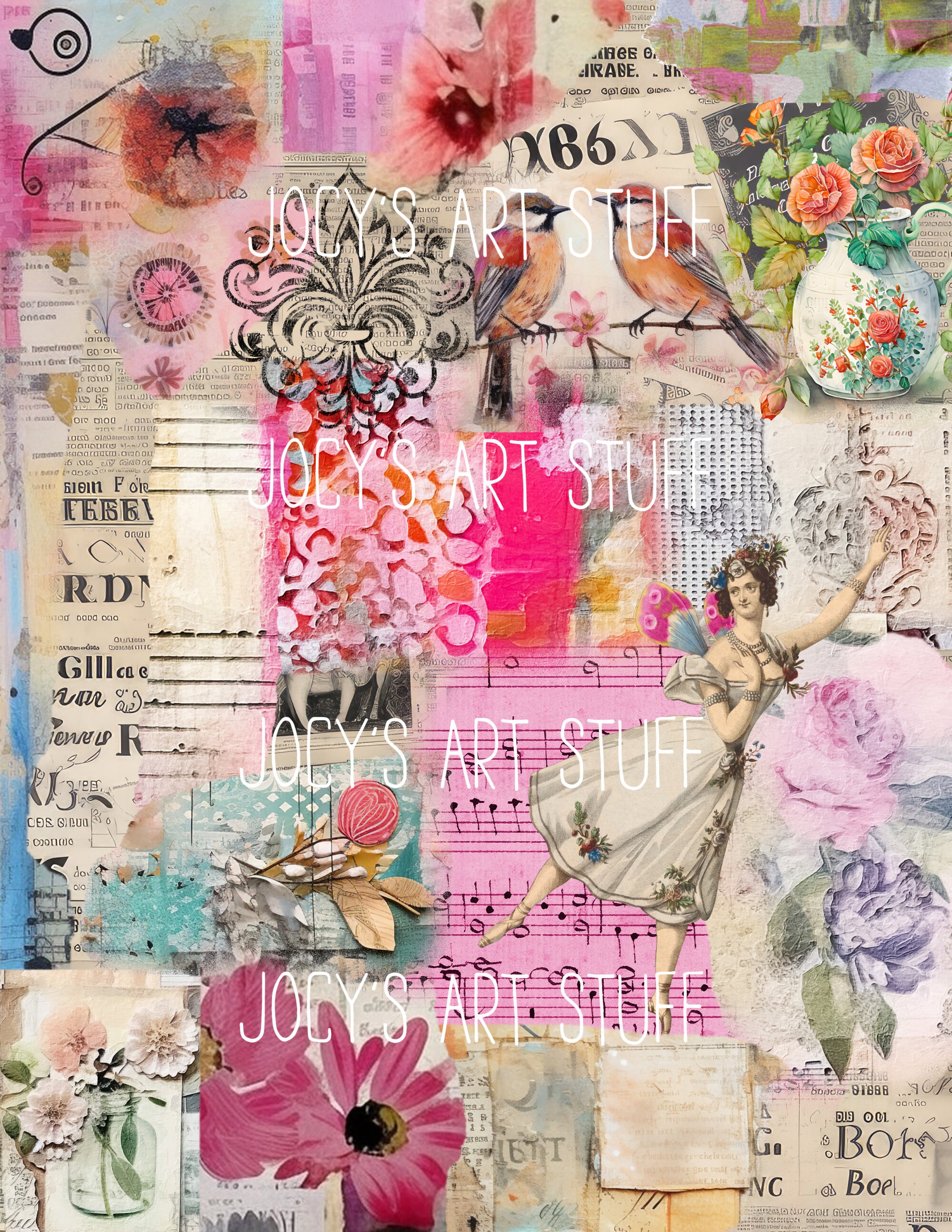 Digital Collage Backgrounds, Collage Tear Sheets, Bits and Pieces ...
