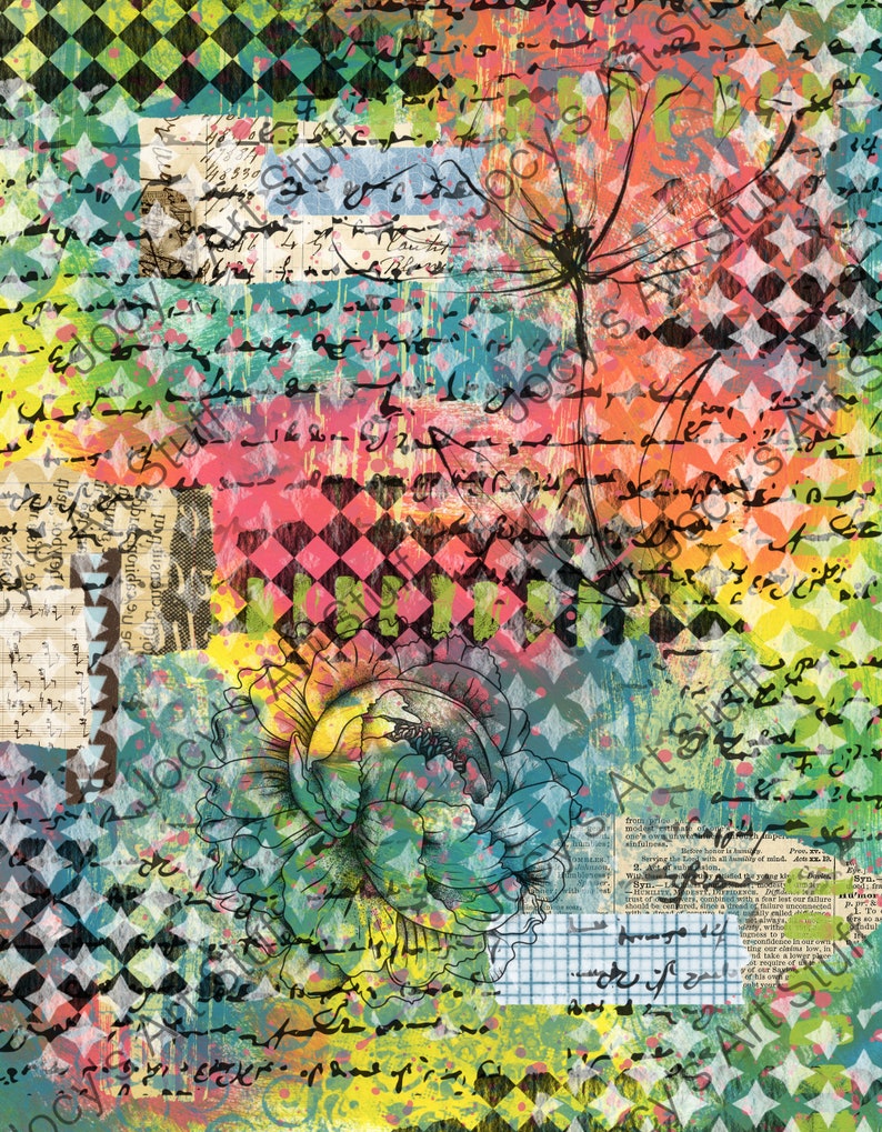 Digital Collage Backgrounds | Collage Tear Sheets | Printable Papers ...