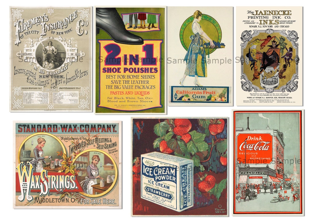 Vintage Advertisements Collage Sheet Digital Download Printable - Etsy