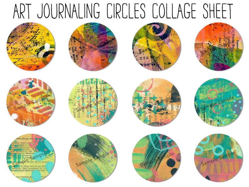 Circle Collage Sheets for Art Journaling Junk Journaling - Etsy