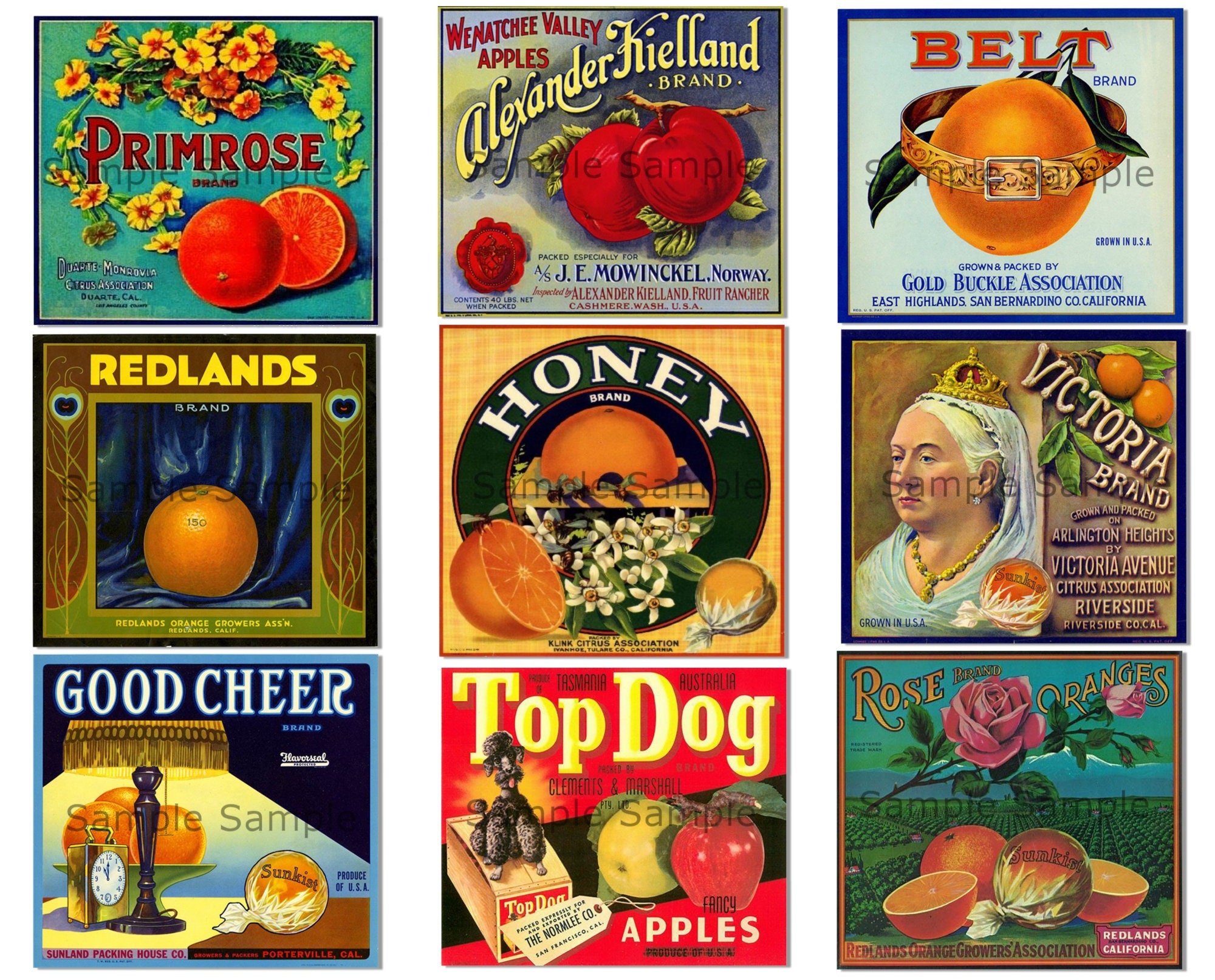 Vintage Labels Collage Sheet Digital Download Printable - Etsy