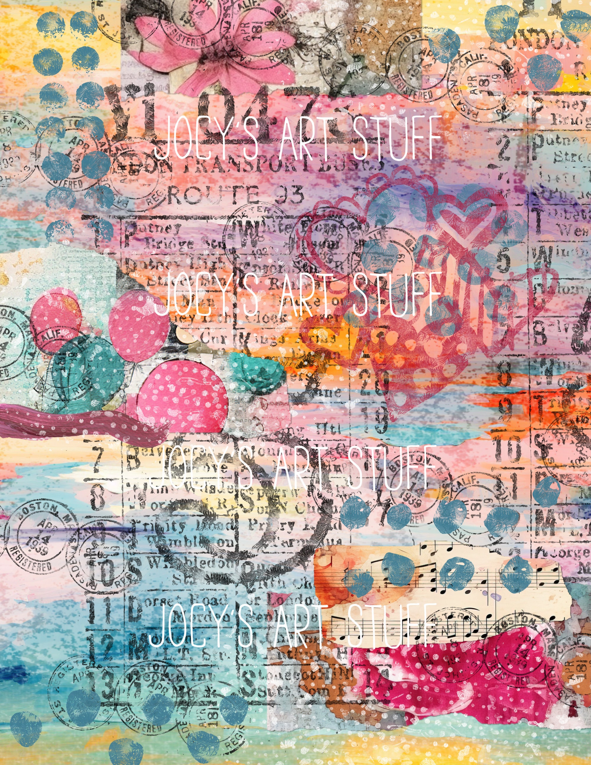 Digital Collage Backgrounds, Collage Tear Sheets, Printable Papers ...