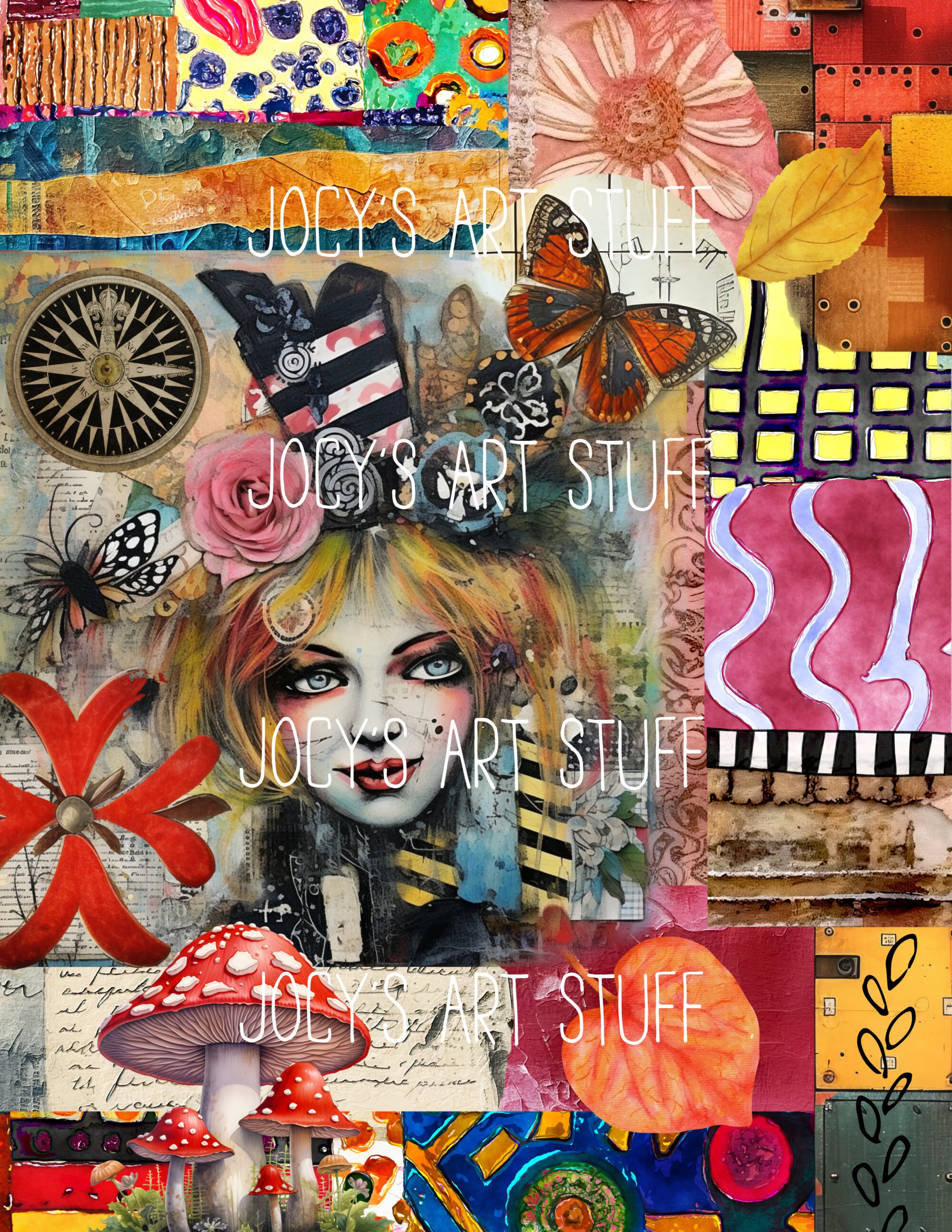 Digital Collage Backgrounds, Collage Tear Sheets, Digital Download ...
