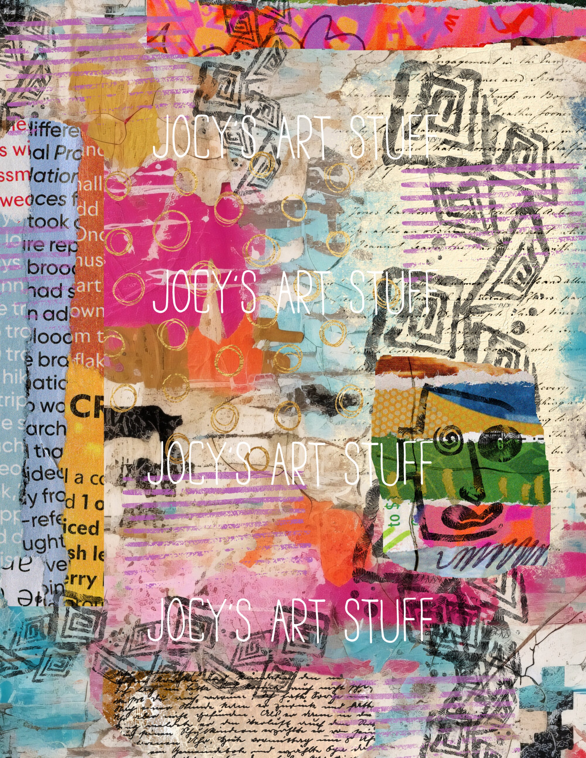 Digital Collage Backgrounds, Collage Tear Sheets, Printable Papers ...