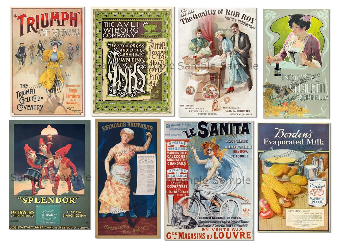 Vintage Advertisements Collage Sheet Digital Download Printable - Etsy