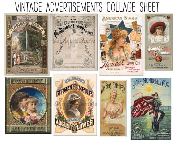 Vintage Advertisements Collage Sheet Digital Download | Etsy