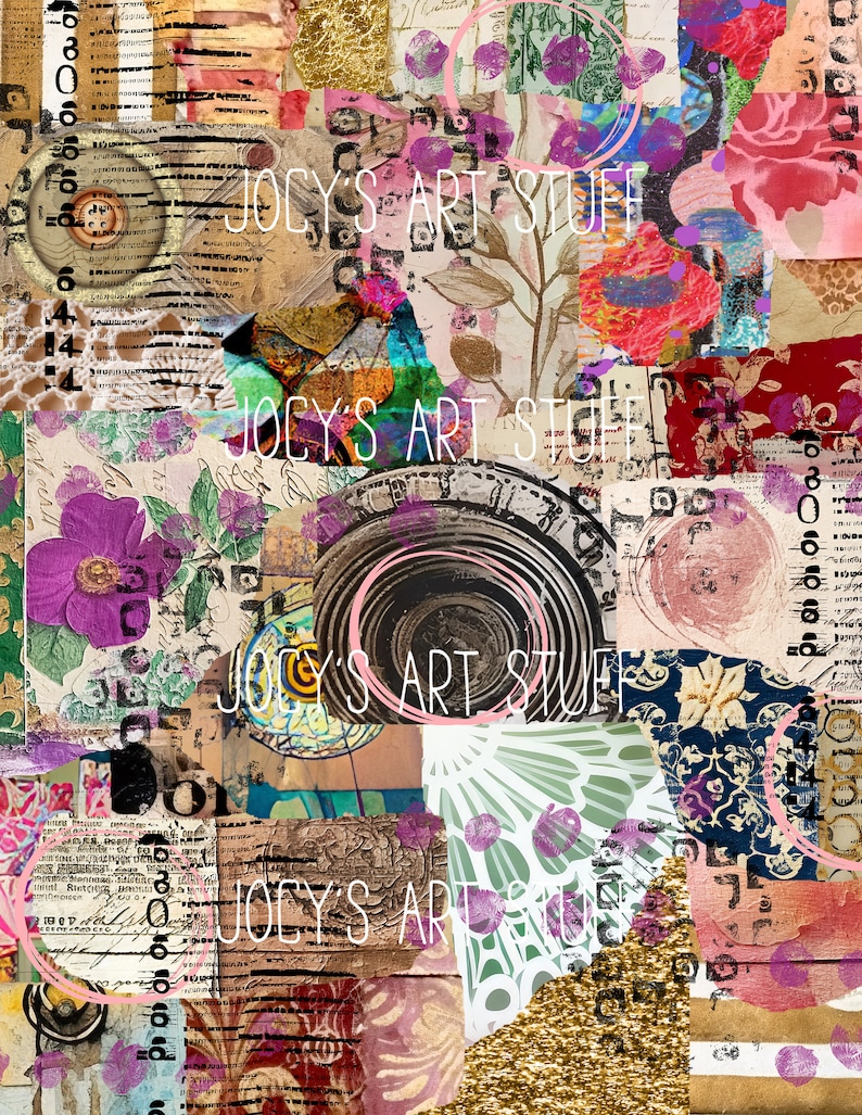 Digital Collage Backgrounds, Collage Tear Sheets, Printable Papers ...