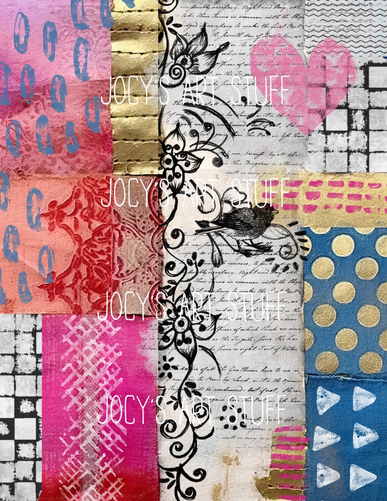 Digital Collage Backgrounds, Collage Tear Sheets, Printable Papers ...