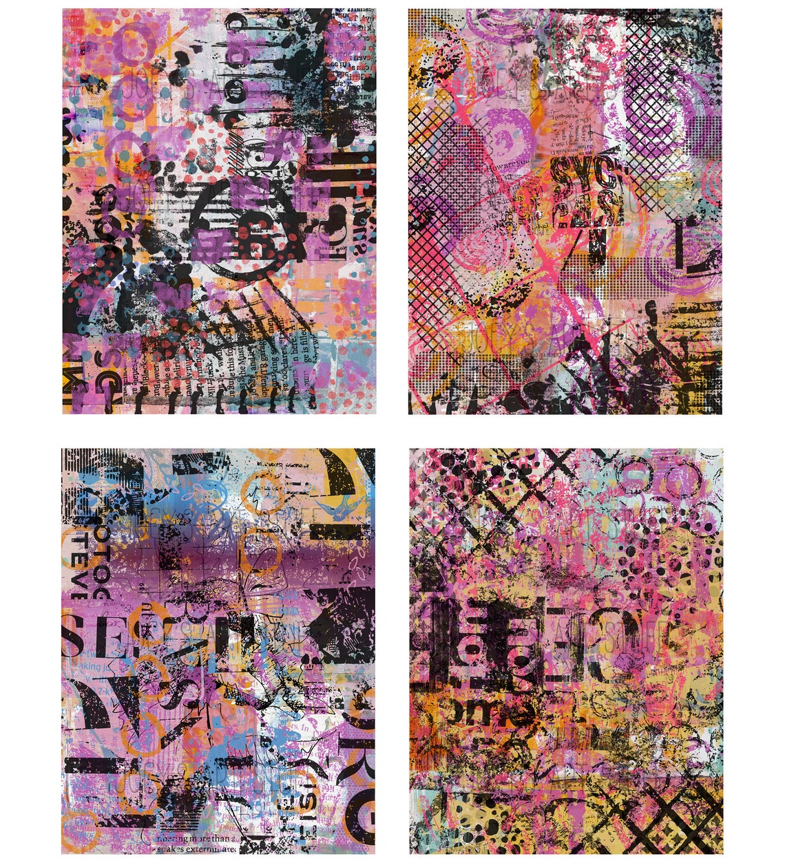 Digital Collage Backgrounds | Collage Tear Sheets | Printable Papers ...