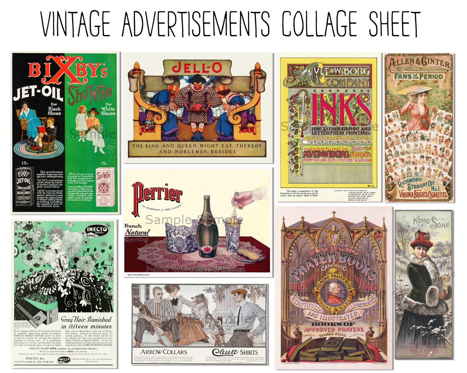 Vintage Advertisements Collage Sheet Digital Download | Etsy