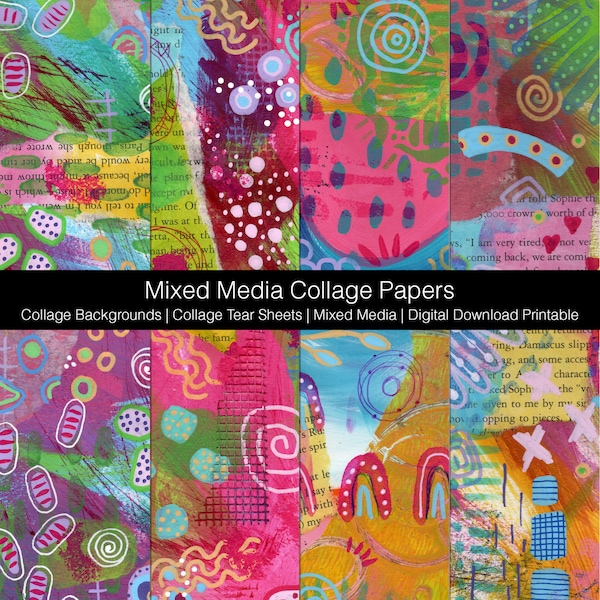 Circle Collage Sheets, Art Journaling Fodder, Circle Art, Digital ...