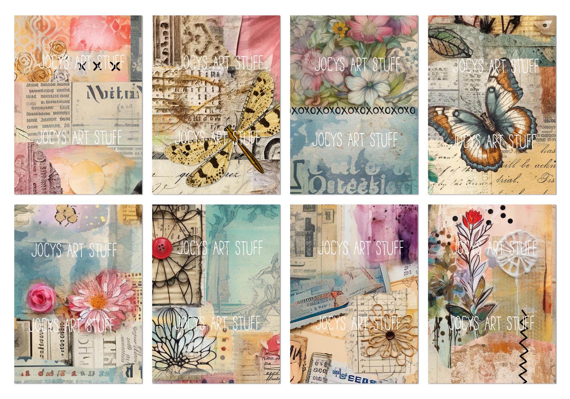 ATC Sized Collage Sheet, Snippets of Things ATC, Digital Download ...