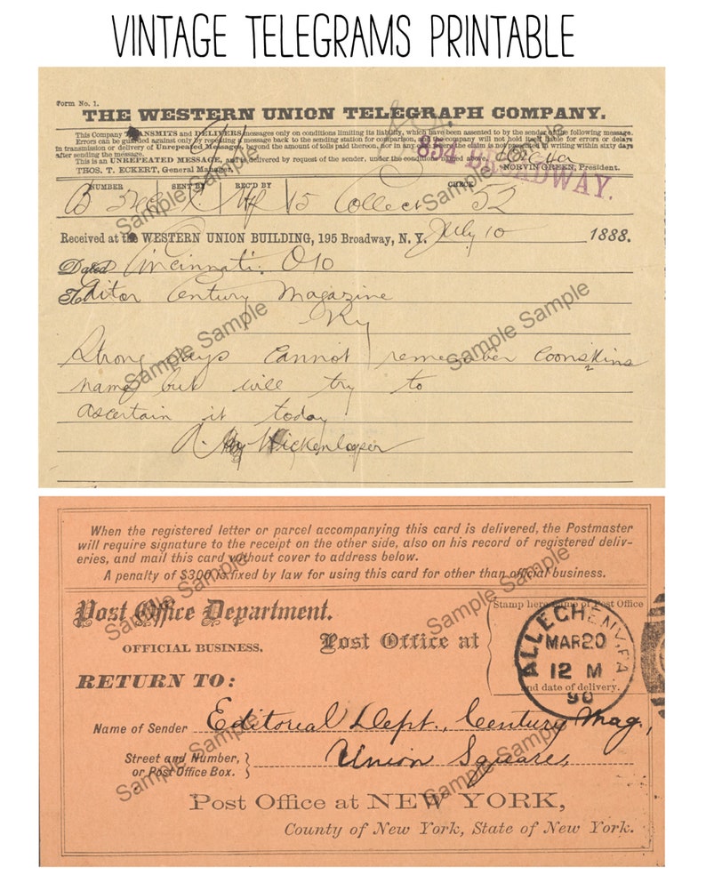 Vintage Telegrams Printable Papers for Junk Journaling Art - Etsy