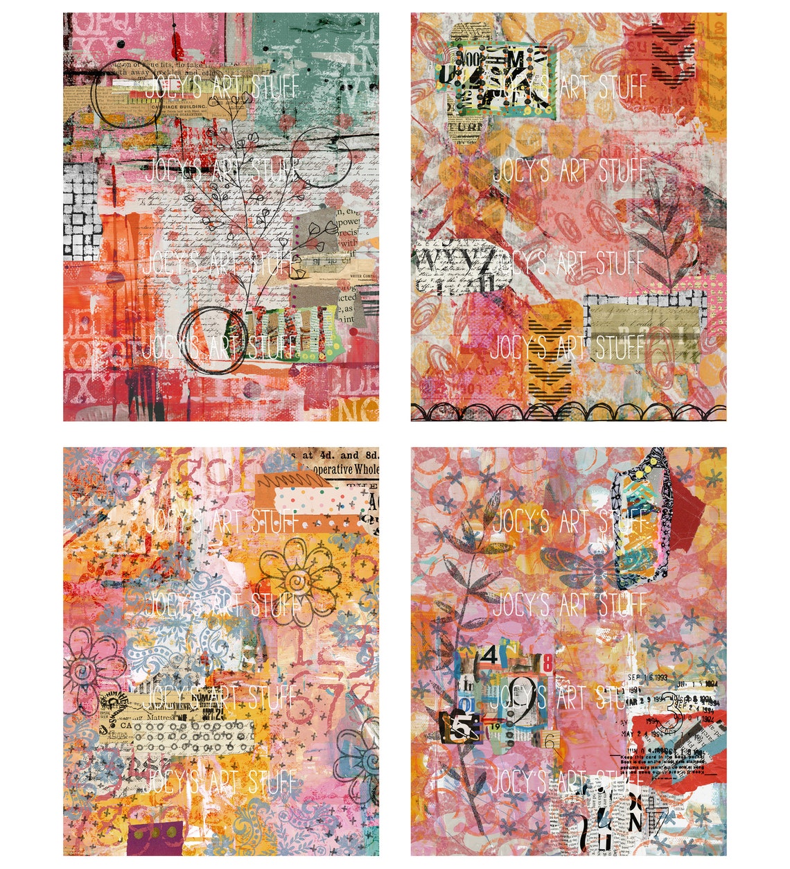 Digital Collage Backgrounds Collage Tear Sheets Printable Papers ...