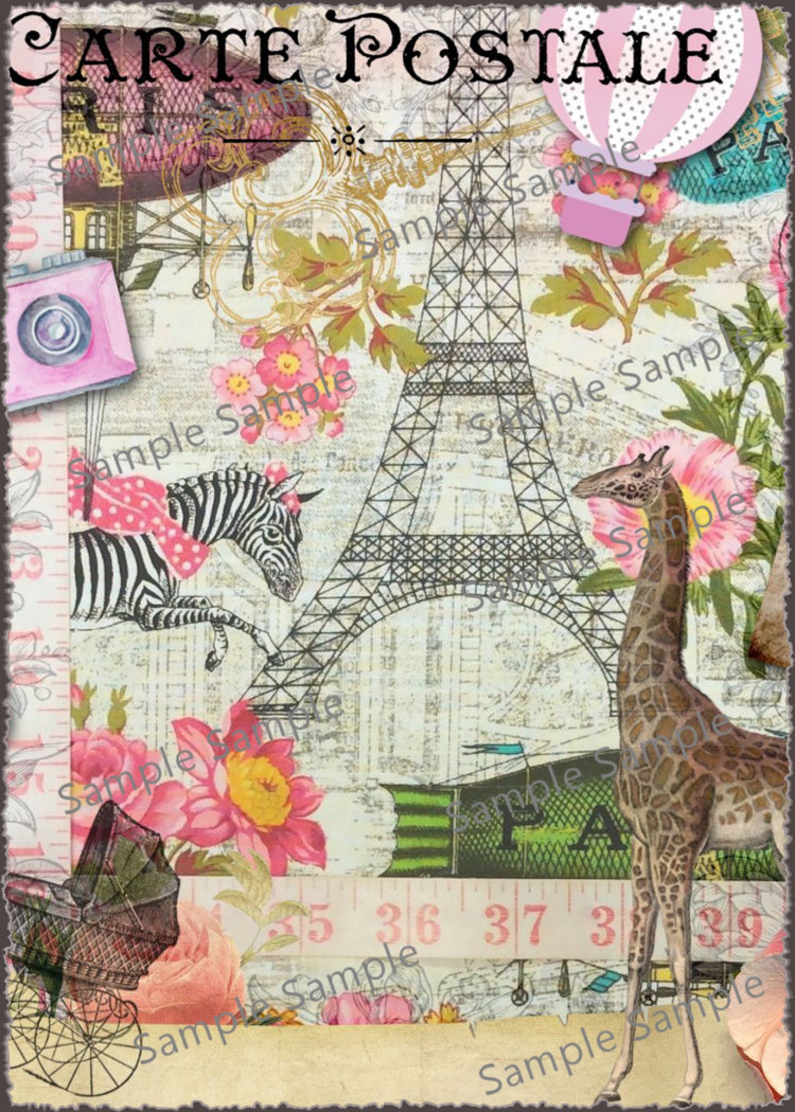 ATC Sized Collage Sheet Travels ATC Set Digital Download - Etsy