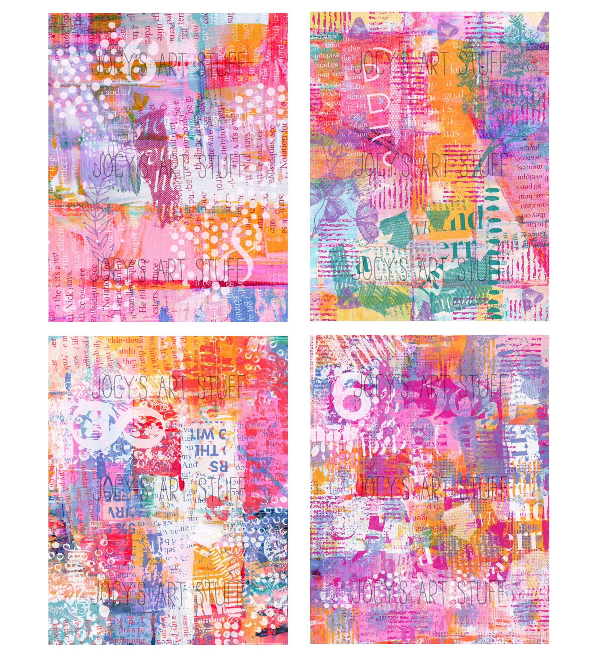 Digital Collage Backgrounds | Collage Tear Sheets | Printable Papers ...