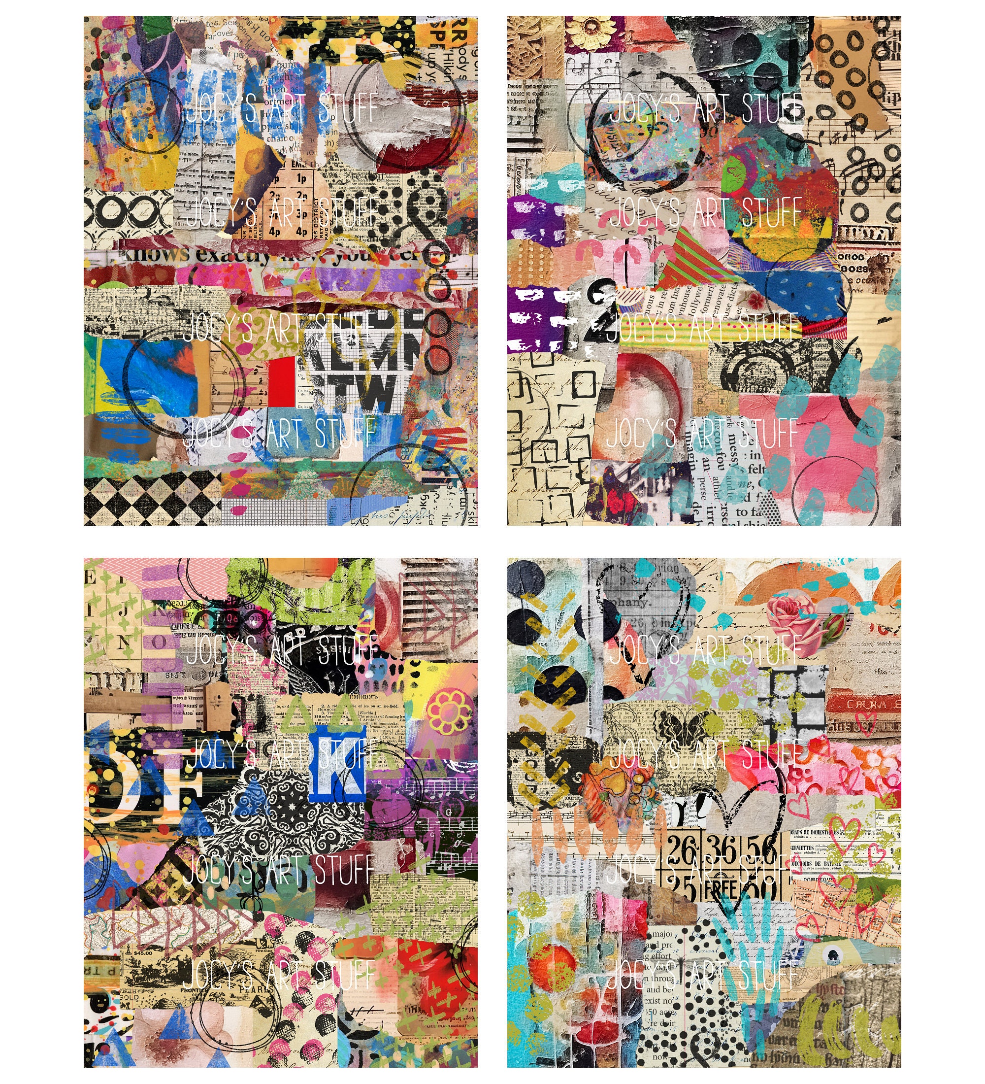 Digital Collage Backgrounds, Collage Tear Sheets, Bits and Pieces ...