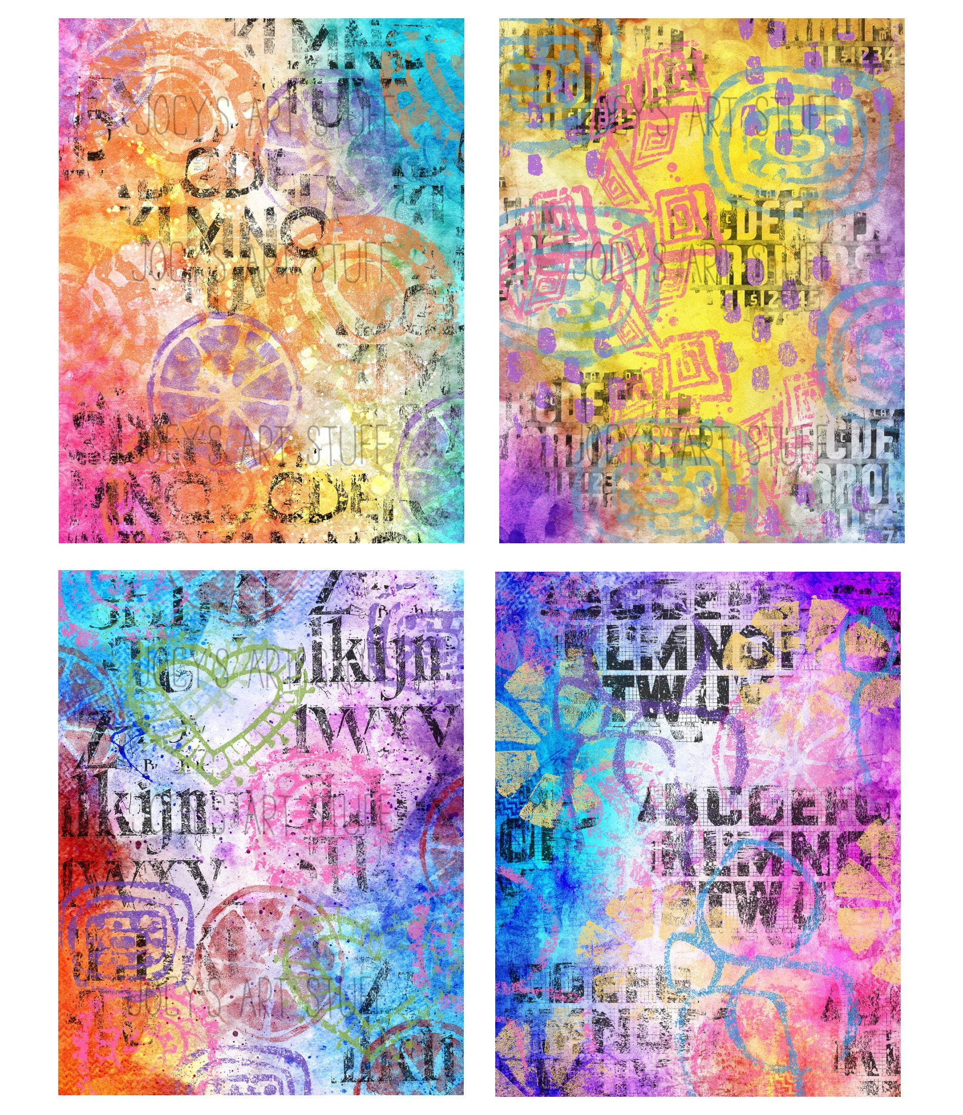 Digital Collage Backgrounds | Collage Tear Sheets | Printable Papers ...