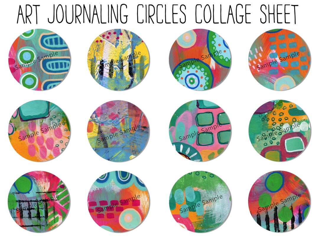 Circle Collage Sheets for Art Journaling Junk Journaling - Etsy