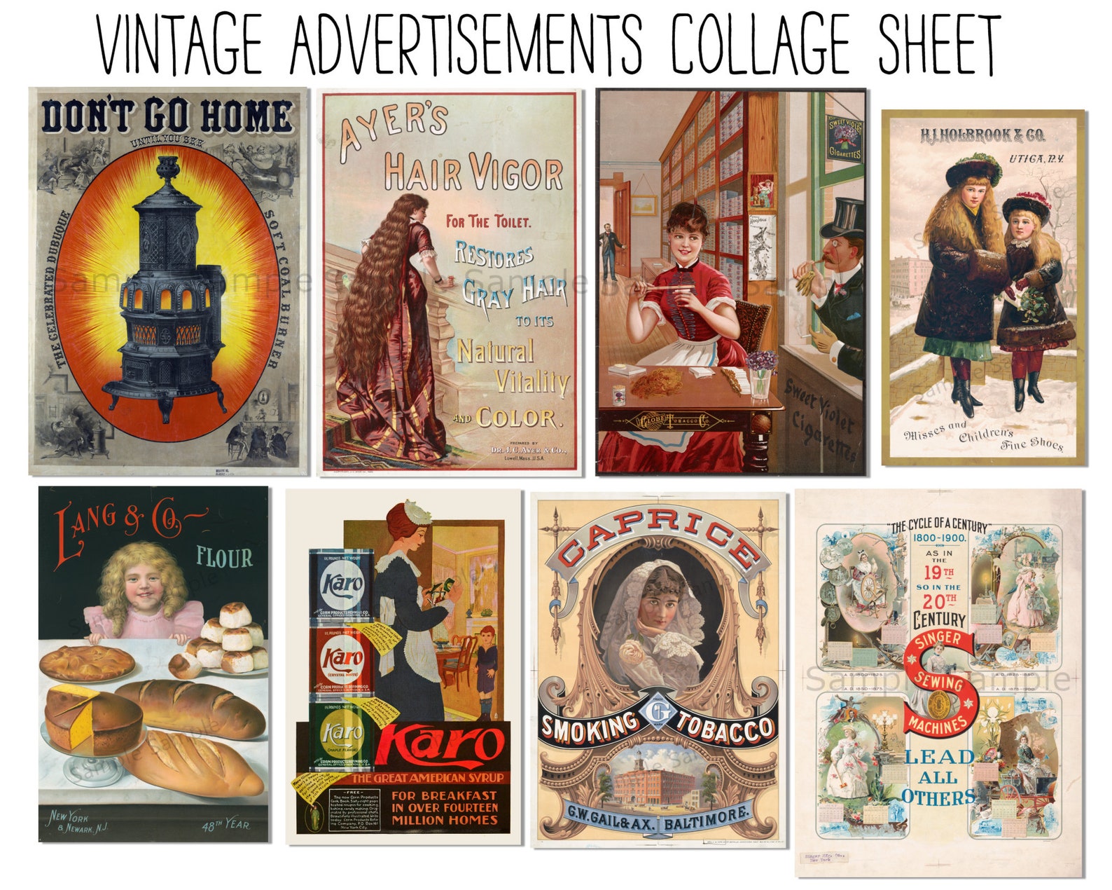 Vintage Advertisements Collage Sheet Digital Download - Etsy