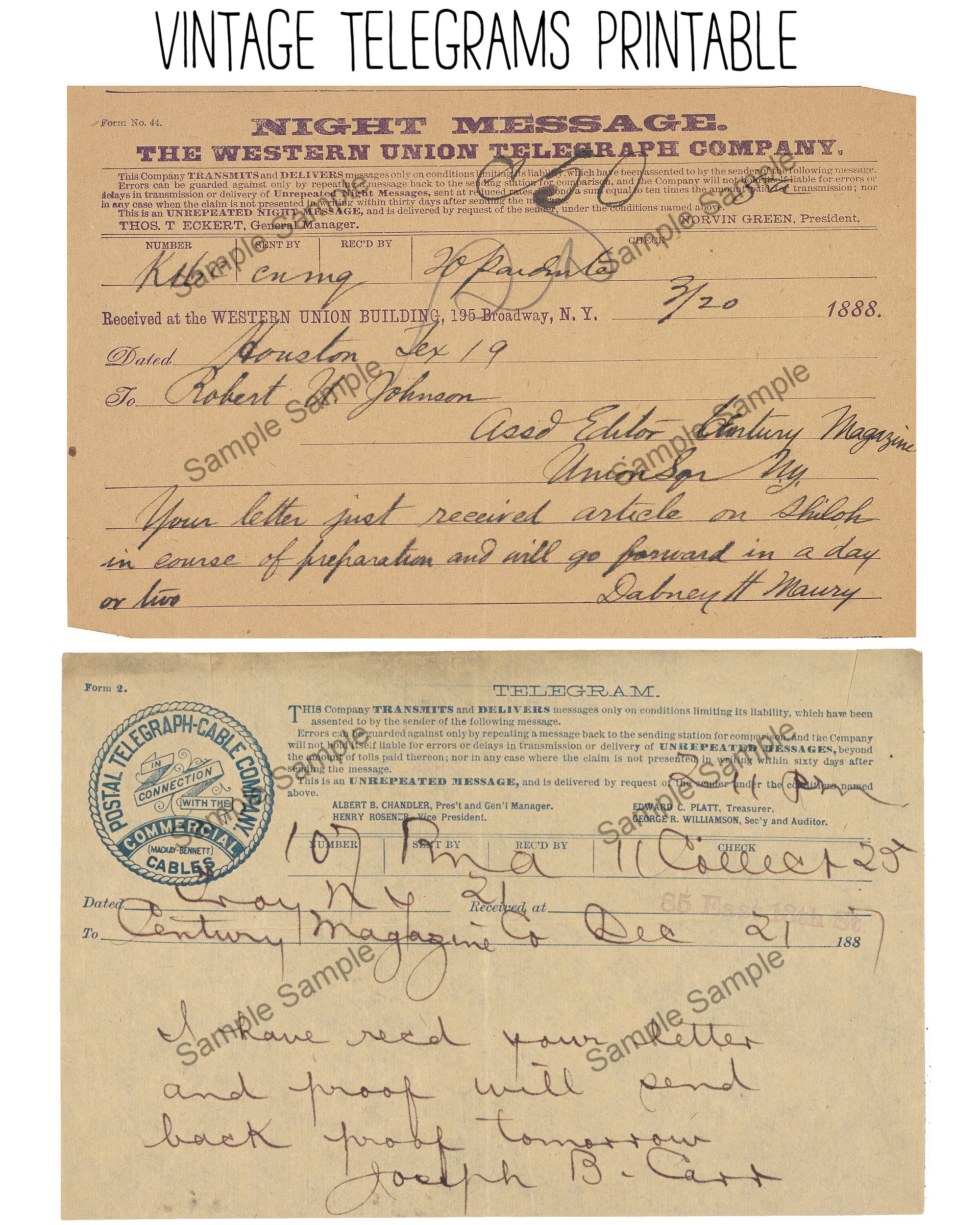 Vintage Telegrams Printable Papers for Junk Journaling, Art Journaling ...