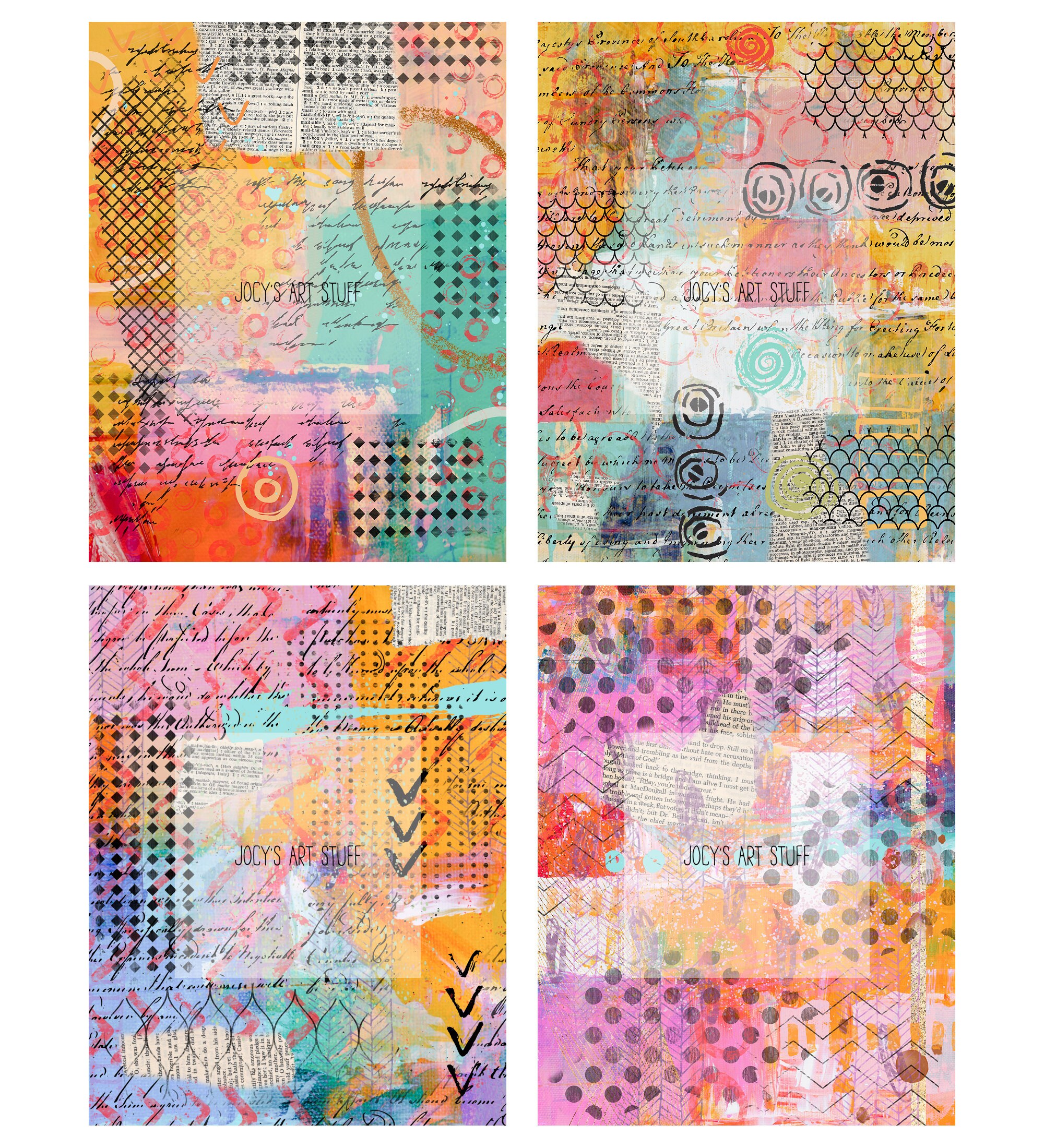 Digital Collage Backgrounds Collage Tear Sheets Printable Papers ...