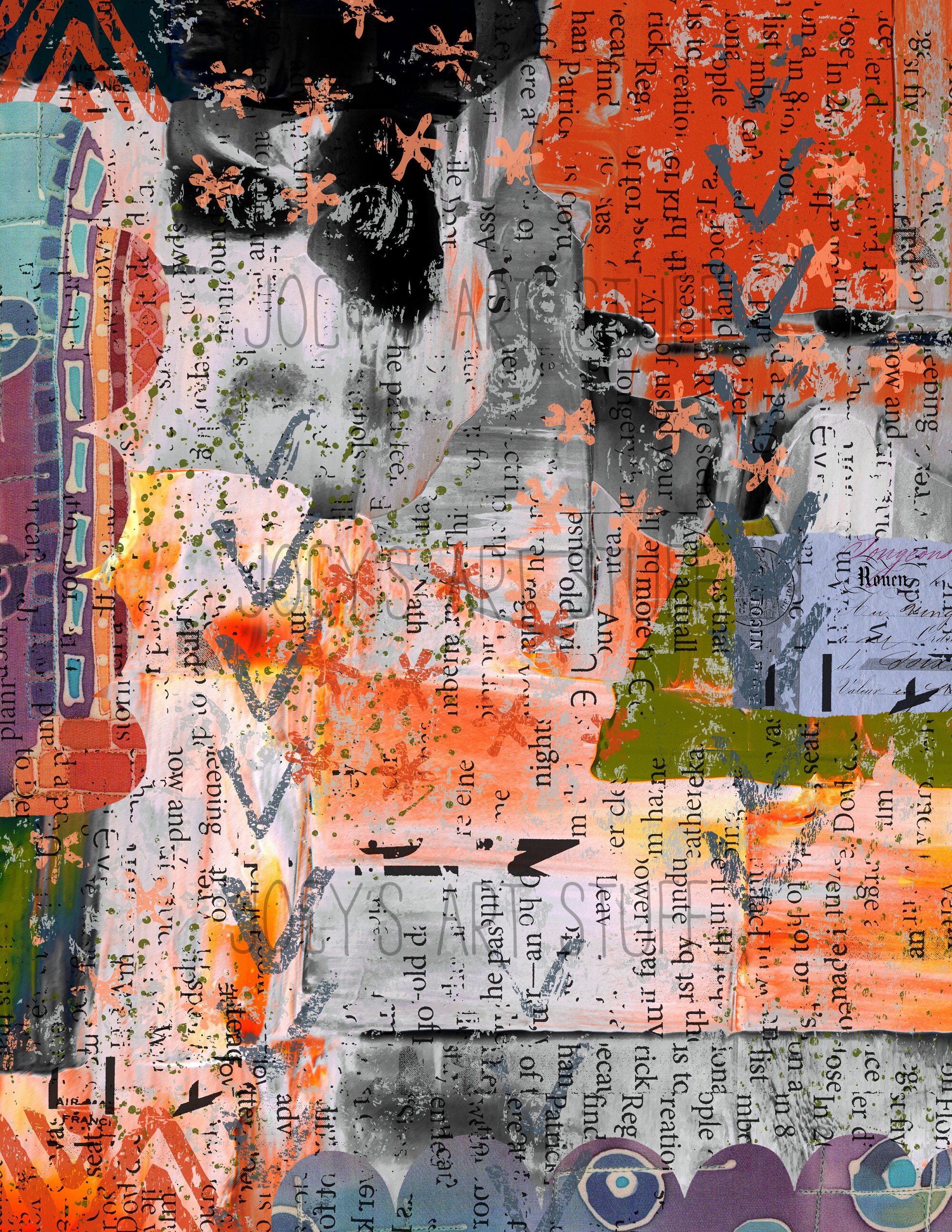 Digital Collage Backgrounds | Collage Tear Sheets | Printable Papers ...