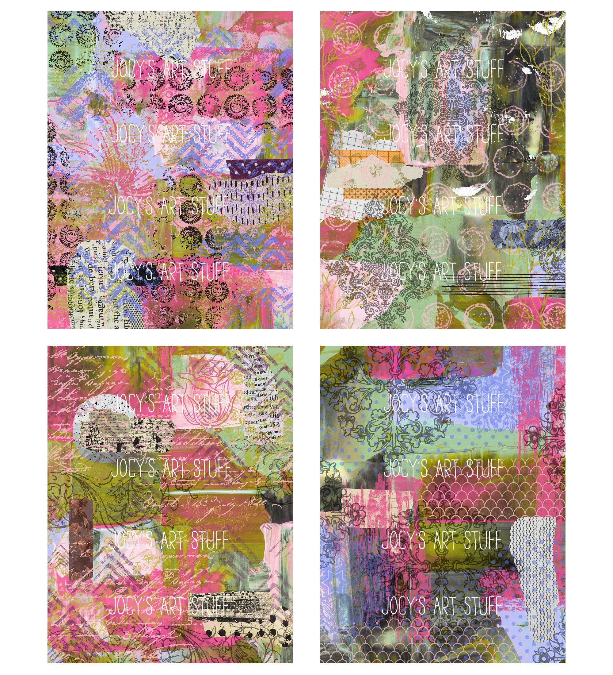 Digital Collage Backgrounds Collage Tear Sheets Printable Papers ...