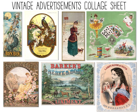 Vintage Advertisements Collage Sheet Digital Download | Etsy